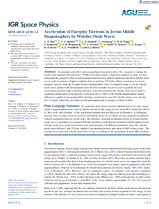 Acceleration of Energetic Electrons in Jovian Middle Magnetosphere by Whistler‐Mode Waves - NERC ...